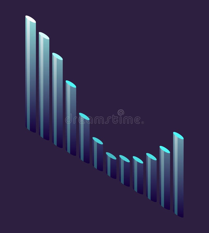 Isometric Wave Chart. Colorful Infographic Design Stock Vector ...