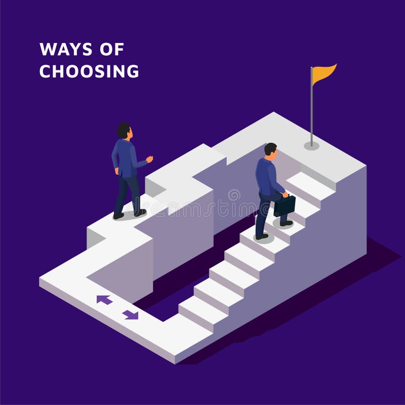 Isometric Ways of Choosing Illustration Stock Illustration ...
