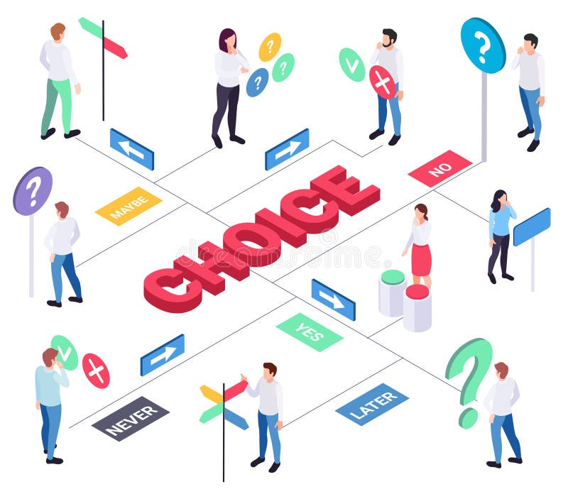 Isometric Ways of Choosing Infographic Template Stock Illustration ...