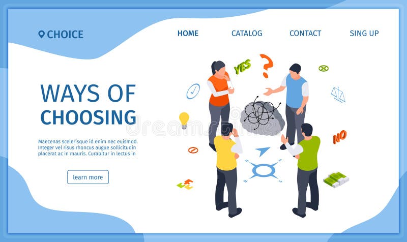 Isometric Ways of Choosing Landing Page Stock Illustration ...