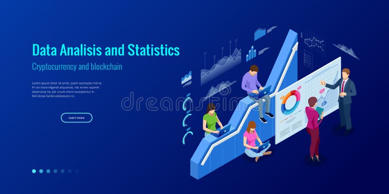 Isometric Web Banner Data Analisis and Statistics Concept. Vector ...