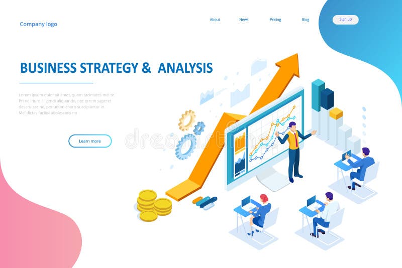 Isometric Web Business Concept of Financial Administration, Accounting ...