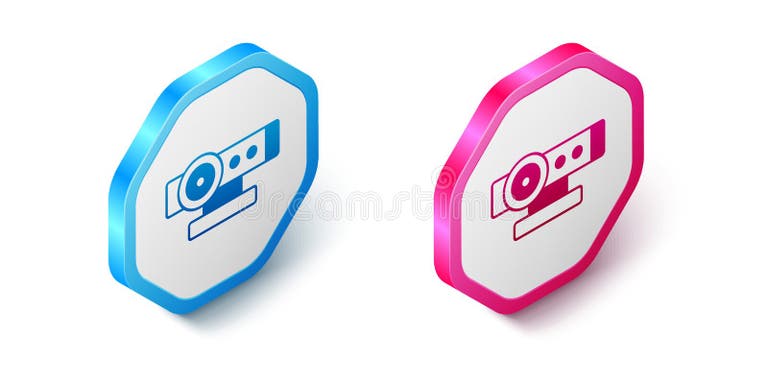 Isometric Web Camera Icon Isolated on White Background. Chat Camera ...