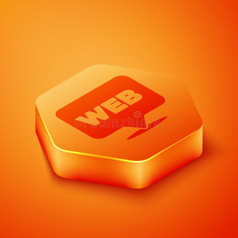 Isometric Web and Graphic Design Icon Isolated on Orange Background ...