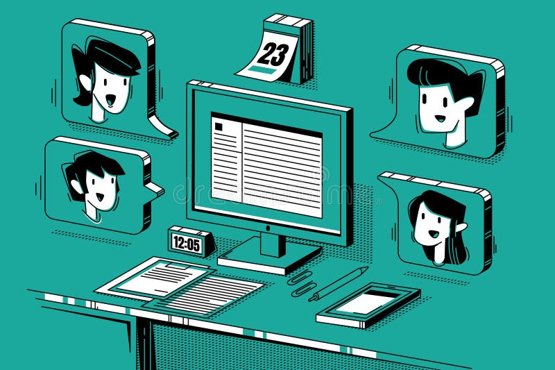 Isometric Website Design of Laptop and Online Chat Stock Vector ...