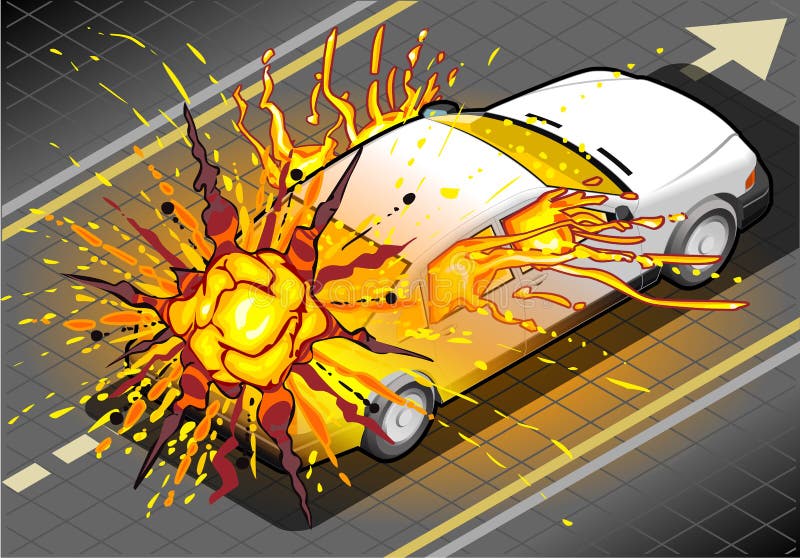 Explosion of a car stock illustration. Illustration of element - 10436728