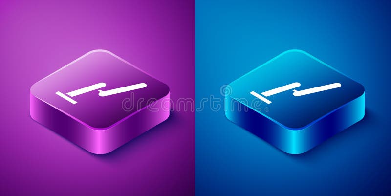 Isometric Windscreen Wiper Icon Isolated on Blue and Purple Background ...