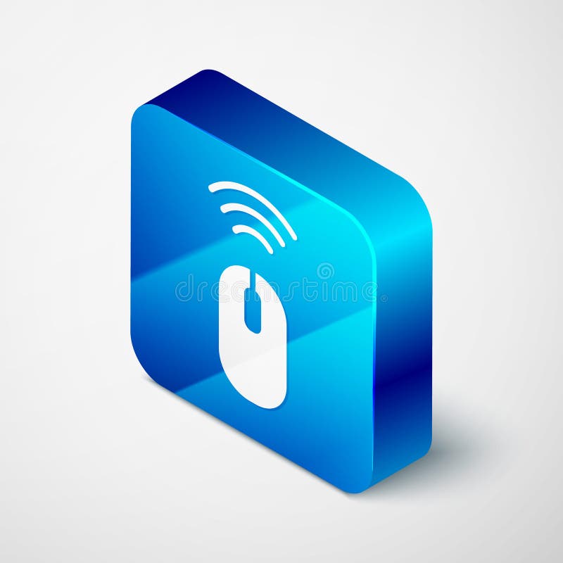 Isometric Wireless Computer Mouse System Icon Isolated on Grey ...