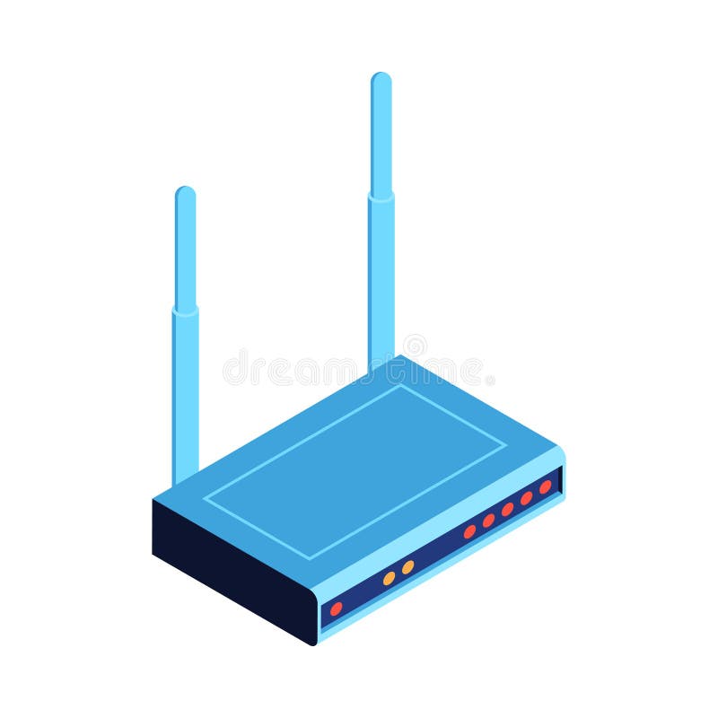 Isometric Wireless Router Composition Stock Vector - Illustration of ...