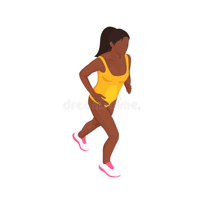 Running Woman Weight Loss Progress Stock Vector Illustration Of