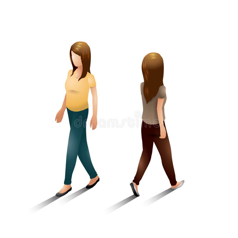 Women Brisk Walking Illustration , Young Girl Walking Illustration ...