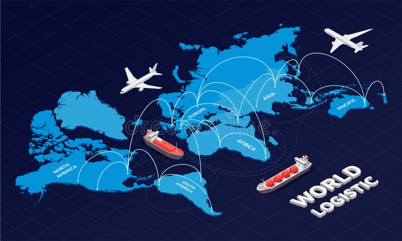 Isometric World Logistic Illustration Stock Illustration - Illustration ...