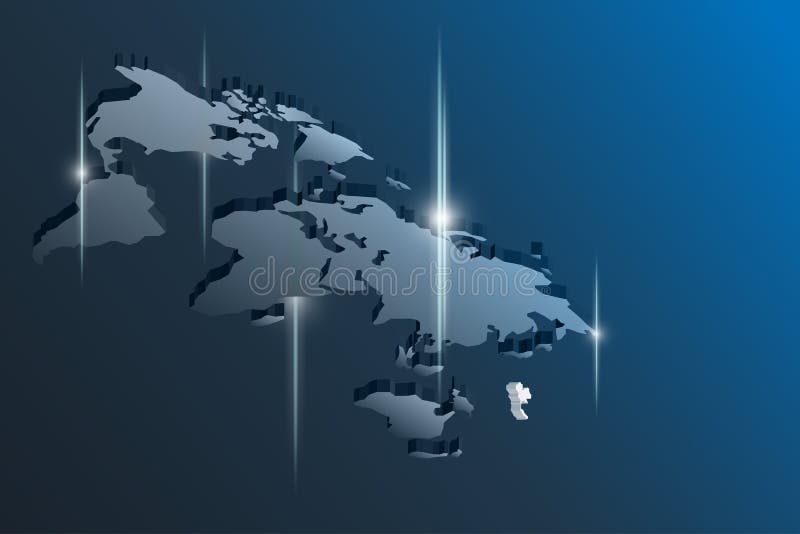 Isometric World Map Model with Thailand Clearly Stands Out Stock ...