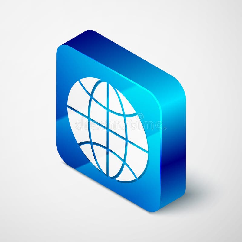 Isometric Worldwide Icon Isolated on Grey Background. Pin on Globe ...