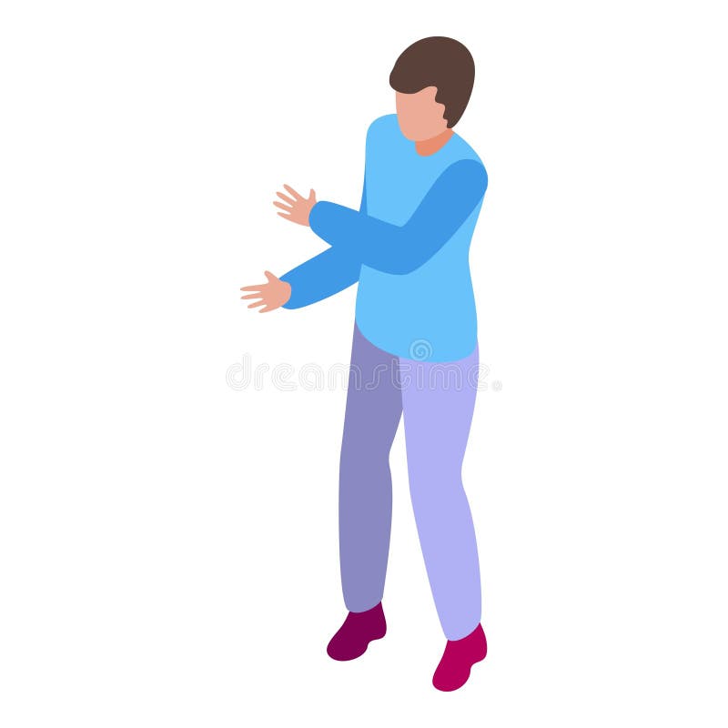 Young Man Explaining Something Using Hand Gestures Stock Illustration ...