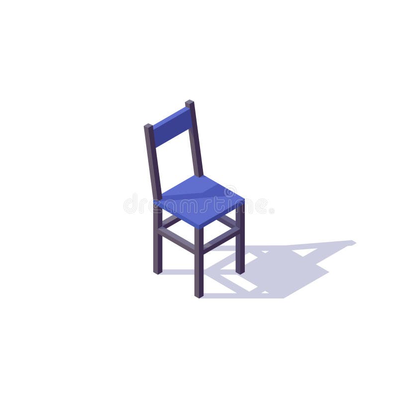 Isometric blue chair stock vector. Illustration of interior - 167947032