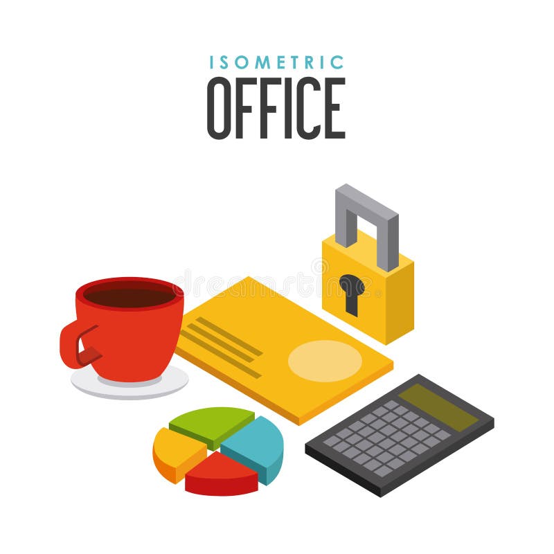 Isometrics objects design stock illustration. Illustration of ...