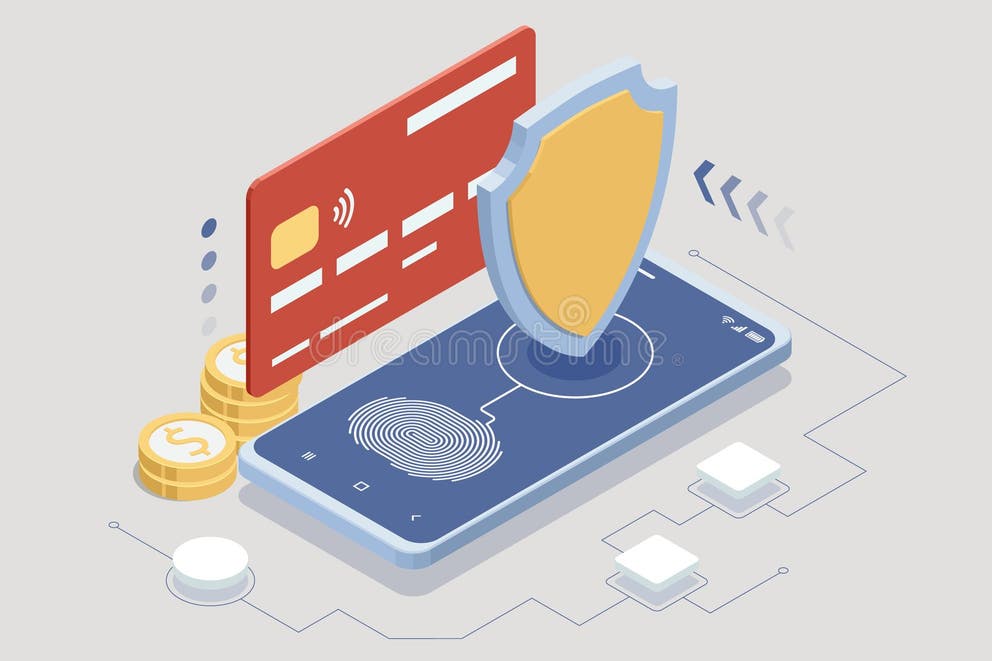 Isometrics Protect Data and Confidentiality. Cybersecurity Concept, User Privacy Security and ...