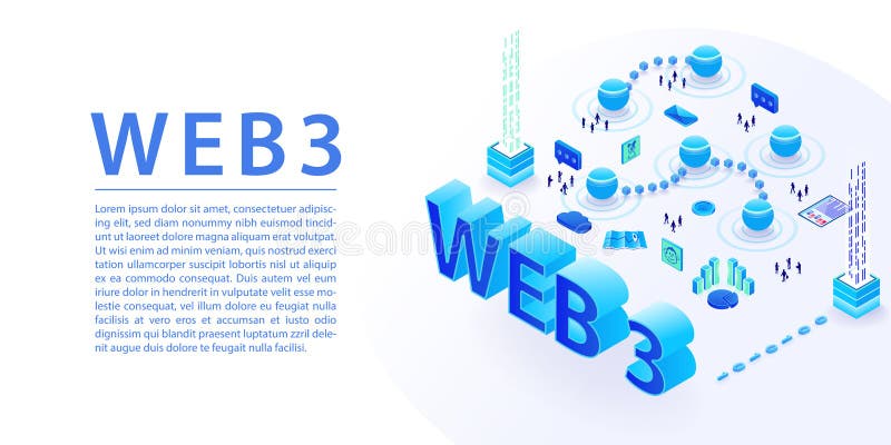Web 3.0 Isometric Vector Infographic Stock Vector - Illustration of ...