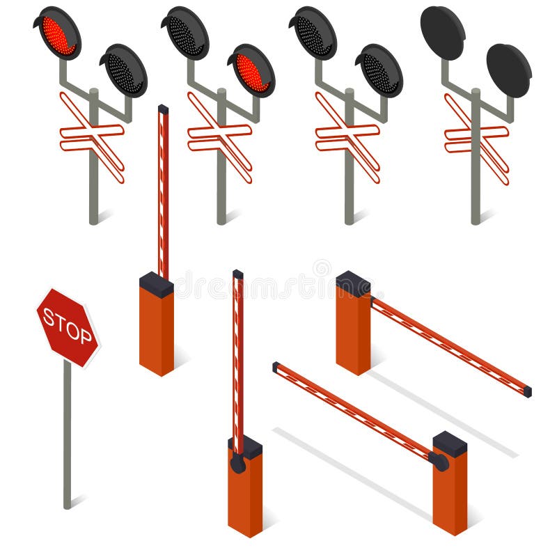 Isometrische Sperre Eine Kleinbahn Das Zeichen Vektor Abbildung ...