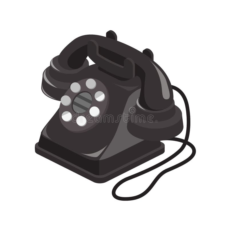 Isometrische Tekening Van Oude Telefoon Vector Illustratie ...