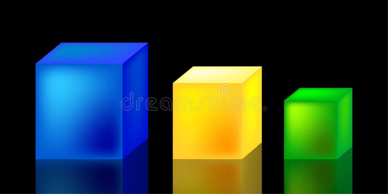 Isometry Colored Cubes. Design Element. Colored Cubes with Shadow ...