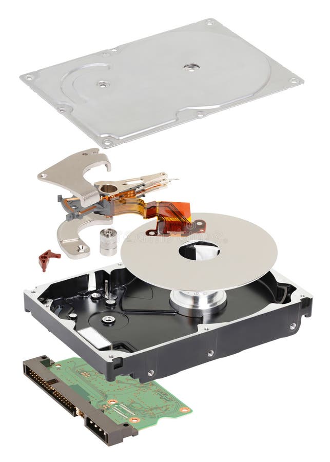 Disassembled HDD Hard Drive Stock Photo - Image of magnet, breaking ...