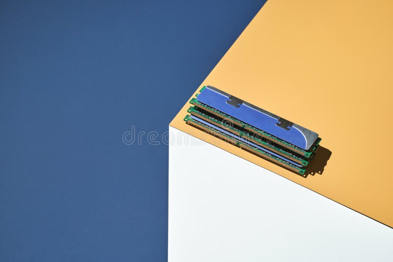 Blue DDR RAM Stick on Isolated Background Stock Image - Image of board ...