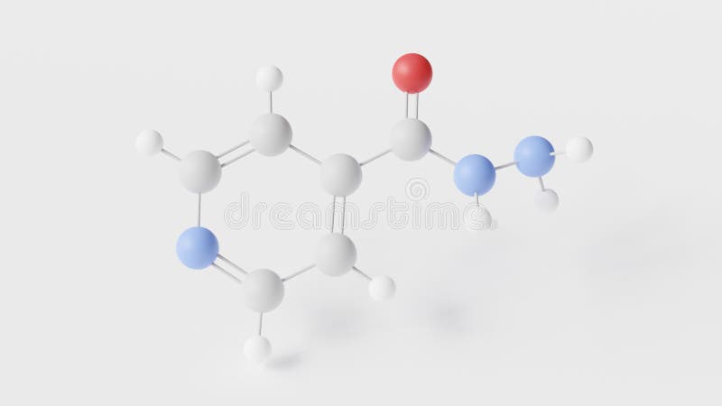 Isoniazid Molecule 3d, Molecular Structure, Ball and Stick Model ...
