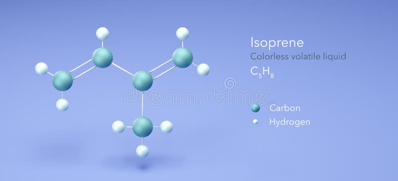 Isoprene, Molecular Structures, Hydrocarbon, Ball and Stick Model 3d ...