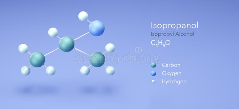 Isopropanol, Isopropyl Alcohol. Molecular Structure 3d Rendering ...