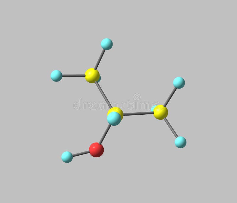 Isopropanol Molecule Isolated on Grey Stock Illustration - Illustration ...