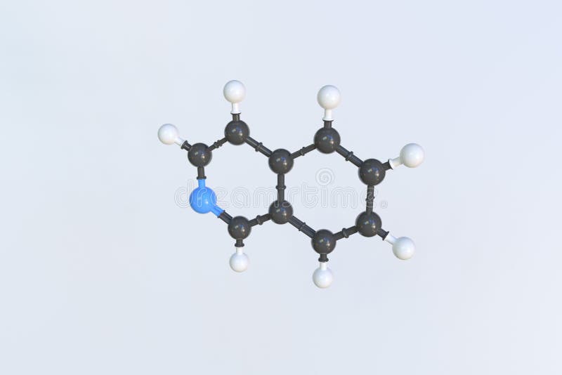 Isoquinoline Molecule Made with Balls, Isolated Molecular Model. 3D ...
