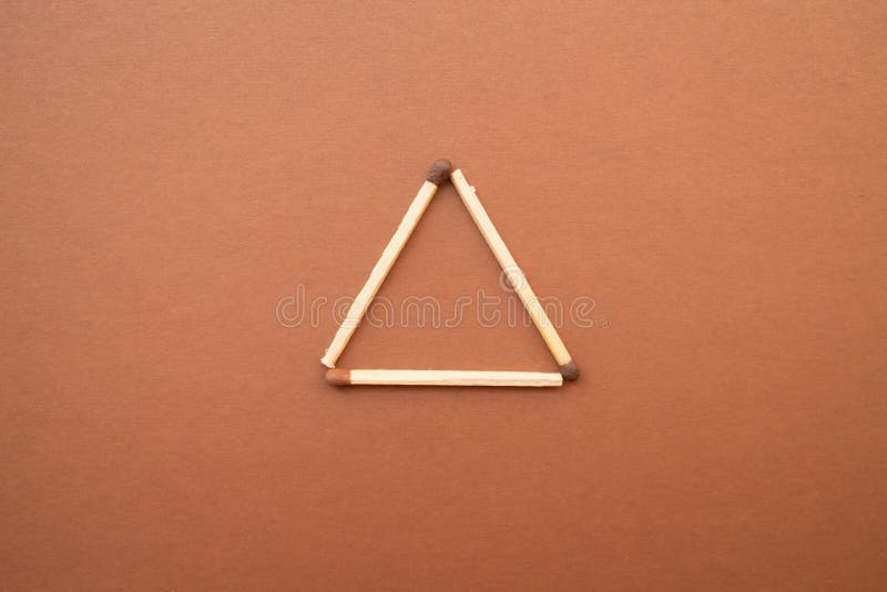 Isosceles Triangle on a Bright Background. Matchstick Pyramid on ...