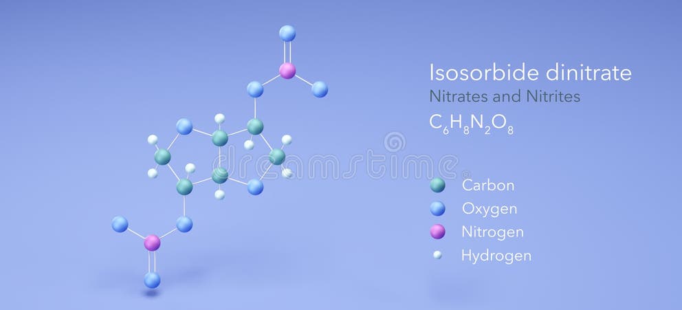 Isosorbide Dinitrate Molecule, Molecular Structures, Nitrates and ...