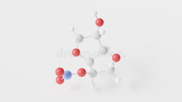 Isosorbide Mononitrate Molecule 3d, Molecular Structure, Ball and Stick ...