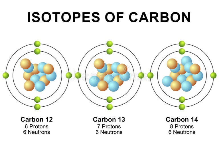 Isotopes of Carbon Diagram Isolated Stock Illustration - Illustration ...