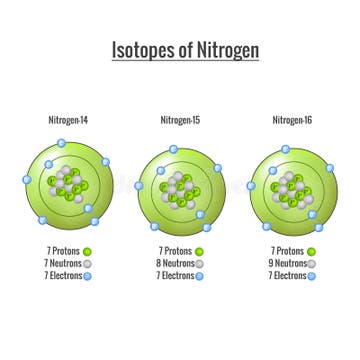 Isotopes of Nitrogen 3D Vector Illustration Stock Vector - Illustration ...