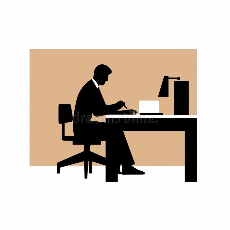 Isotype Style Vector Image of Office Worker Stock Illustration ...