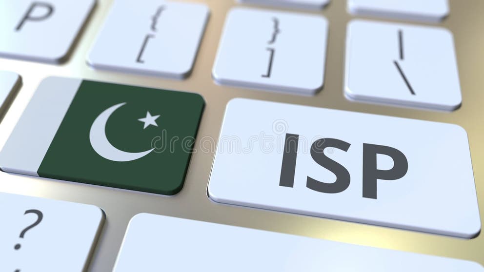 ISP or Internet Service Provider Text and Flag of Pakistan on the ...
