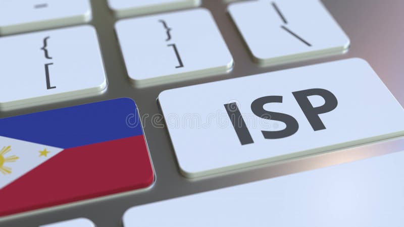 ISP or Internet Service Provider Text and Flag of Philippines on the ...
