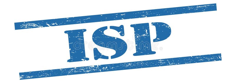 ISP Text on Blue Grungy Lines Stamp Stock Illustration - Illustration ...