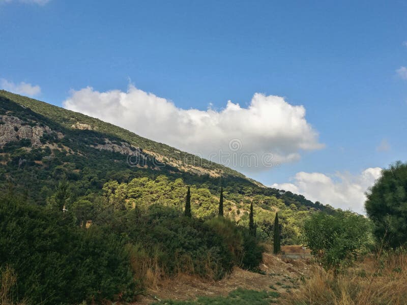 Israel Beautiful Green Nature Stock Image - Image of cloud, grassland ...