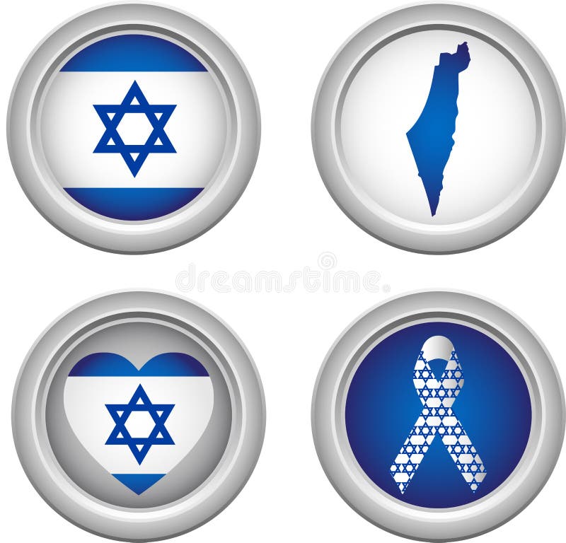Israel Buttons stock vector. Illustration of icon, country - 10130826