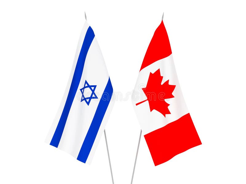 Israel and Canada Realistic Flag â€“ Fabric Texture Illustration Stock ...