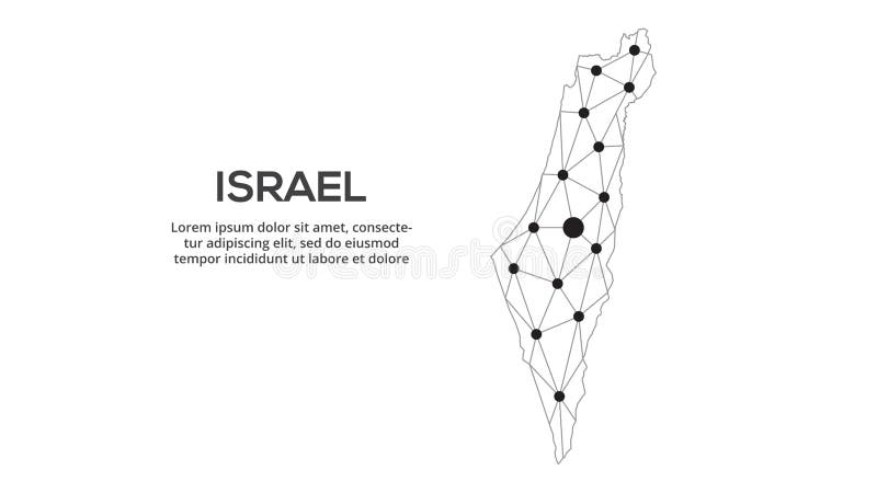 Israel Communication Network Map. Vector Image of a Low Poly Global Map ...