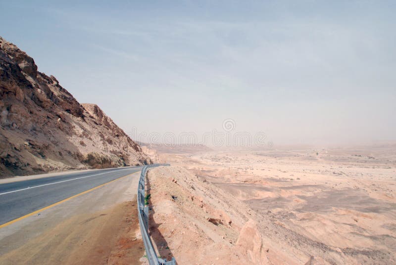 Israel Desert Drive in Early Spring Stock Photo - Image of road ...