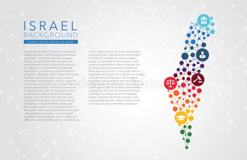 Design of Banners, Flyers, Brochures with Flag of Israel Stock Vector ...