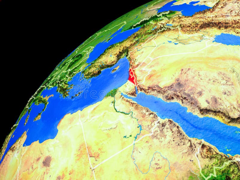 Israel on Earth from space stock photo. Image of world - 135207486