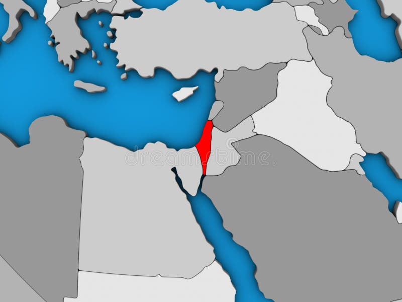 Israel en el mapa 3D stock de ilustración. Ilustración de israel ...